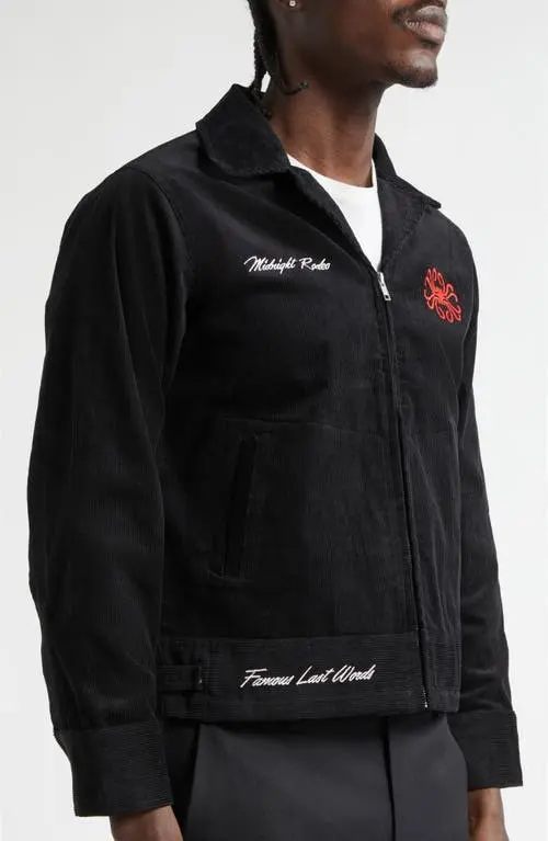 MIDNIGHT RODEO Embroidered Corduroy Club Jacket