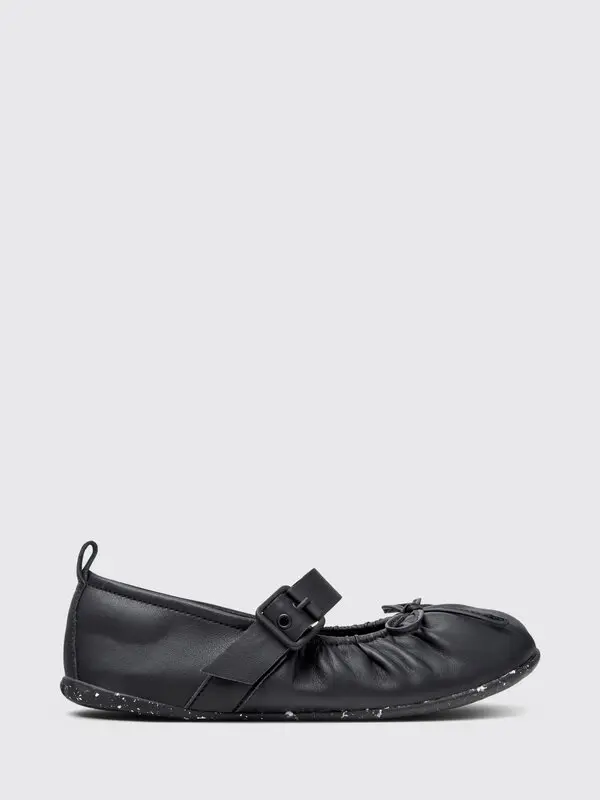 Camper Wabi Leather Ballerina Flats - Black