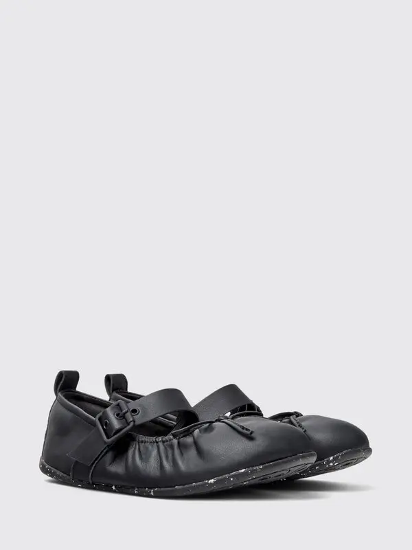 Camper Wabi Leather Ballerina Flats - Black