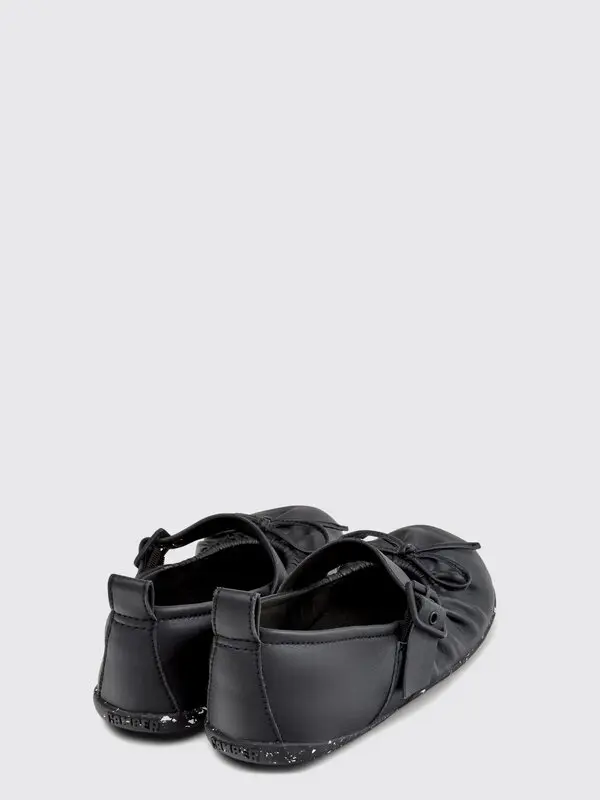 Camper Wabi Leather Ballerina Flats - Black