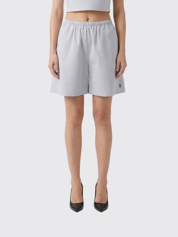 BY MALENE BIRGER Striped Organic Cotton Shorts - Black