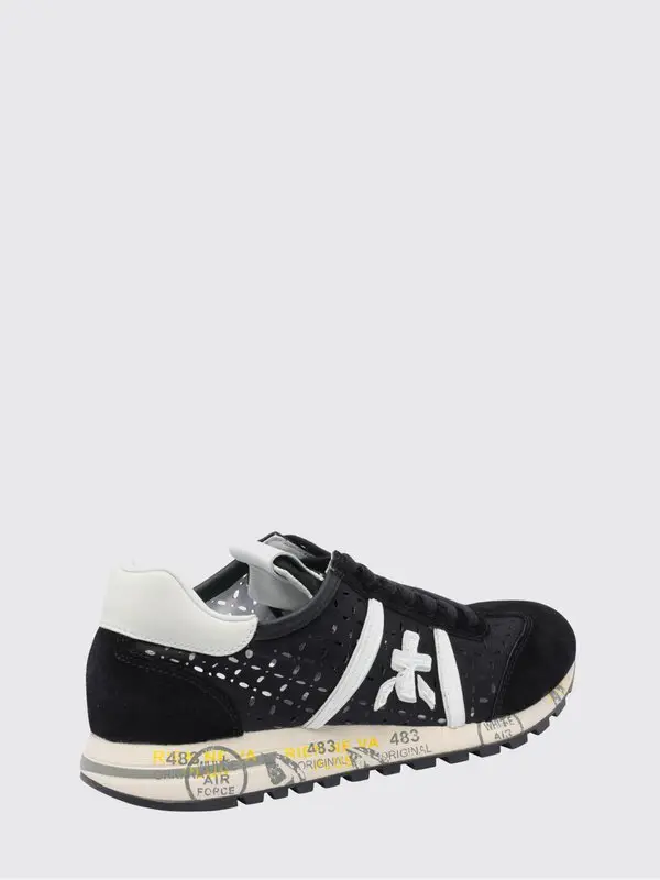Premiata Lucy Suede And Perforated Fabric Sneakers