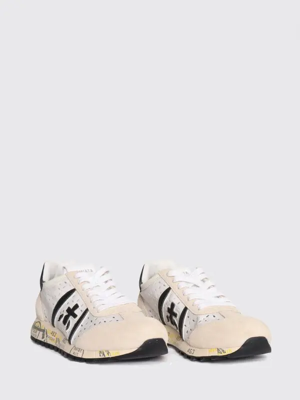 Premiata Lucy Suede And Perforated Fabric Lace-up Sneakers