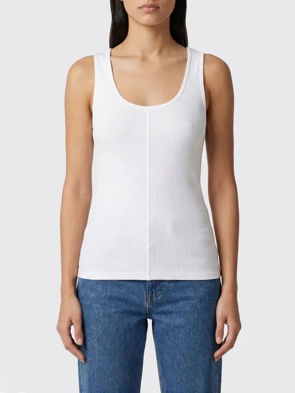 THOM KROM Sleeveless Cotton And Linen Blend Top - White