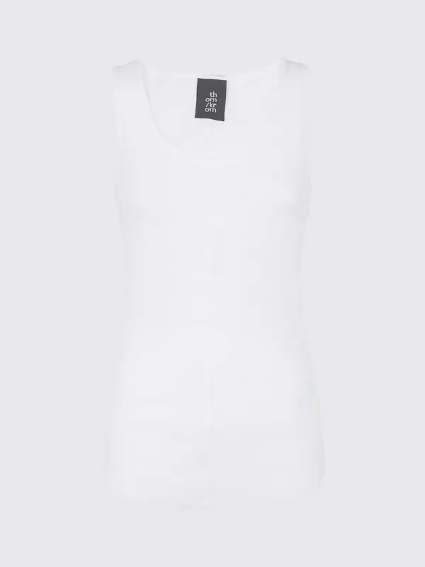 THOM KROM Sleeveless Cotton And Linen Blend Top - White