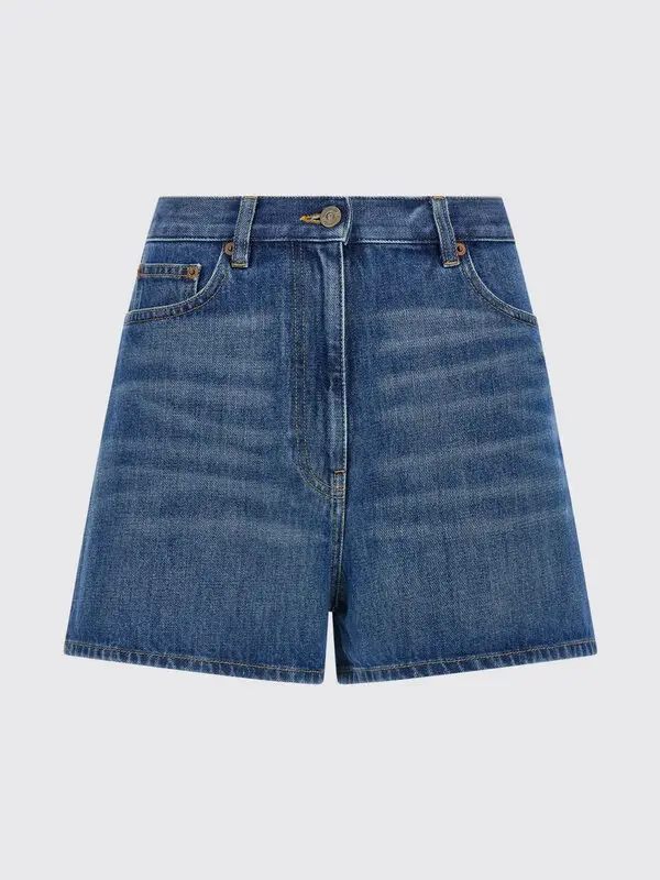 Valentino Garavani Cotton Denim High-waisted Shorts