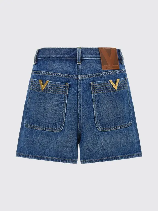 Valentino Garavani Cotton Denim High-waisted Shorts