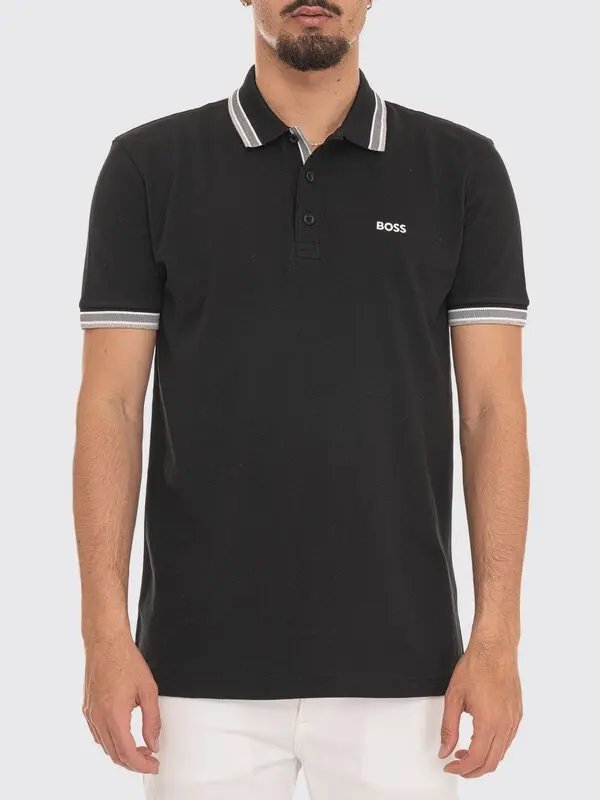 BOSS Basic Cotton Polo Shirt - Black 1