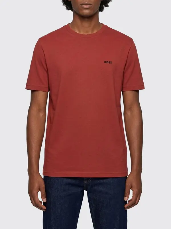 BOSS Cotton T-shirt With Logo - Red