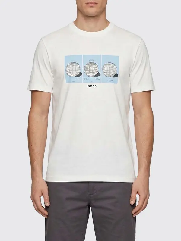 BOSS Printed Cotton T-shirt - White