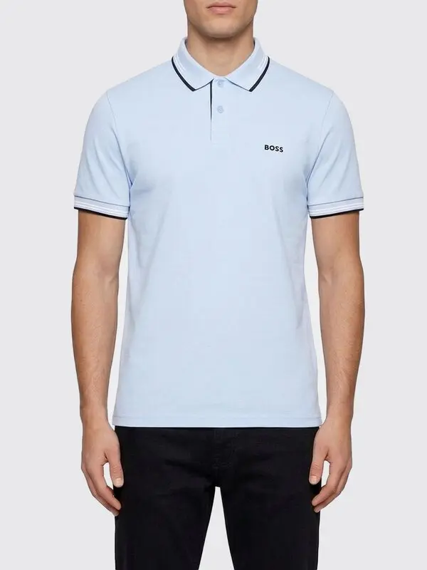 BOSS Cotton Polo With Logo - Blue 1