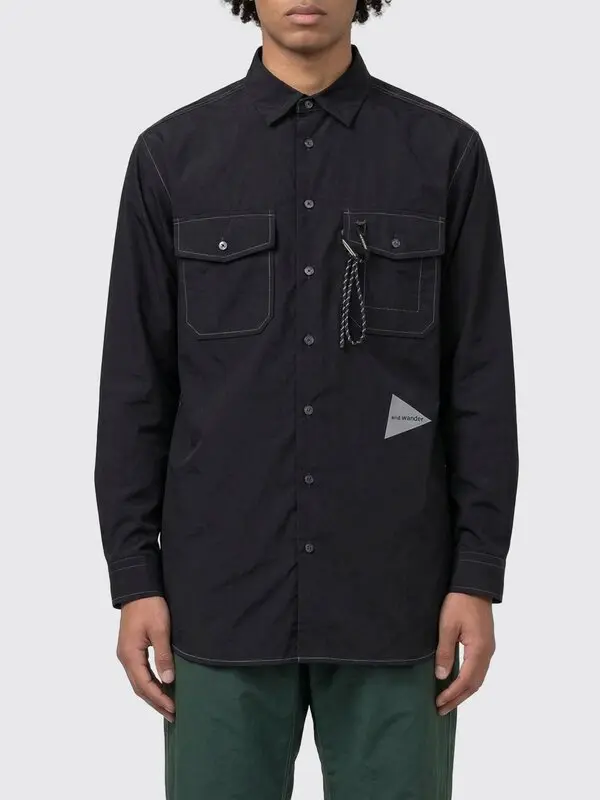 AND WANDER Long Sleeve Shirt - Black