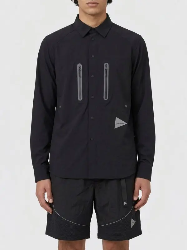 AND WANDER Long Sleeve Shirt - Black