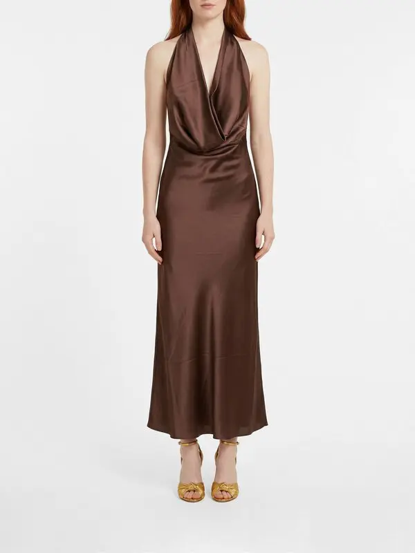 ROTATE BY BIRGER CHRISTENSEN Halterneck Dress - Brown