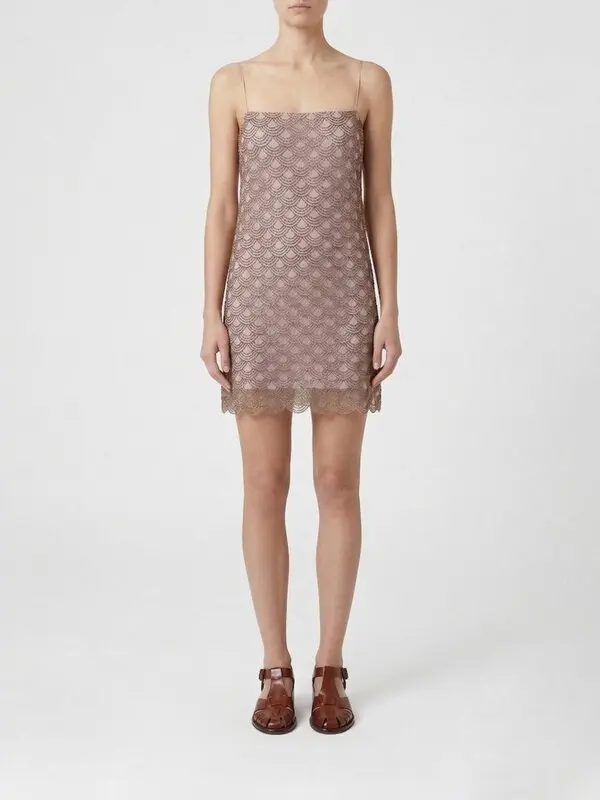 ROTATE BY BIRGER CHRISTENSEN Mini Dress With Embroidered Sequins - Beige