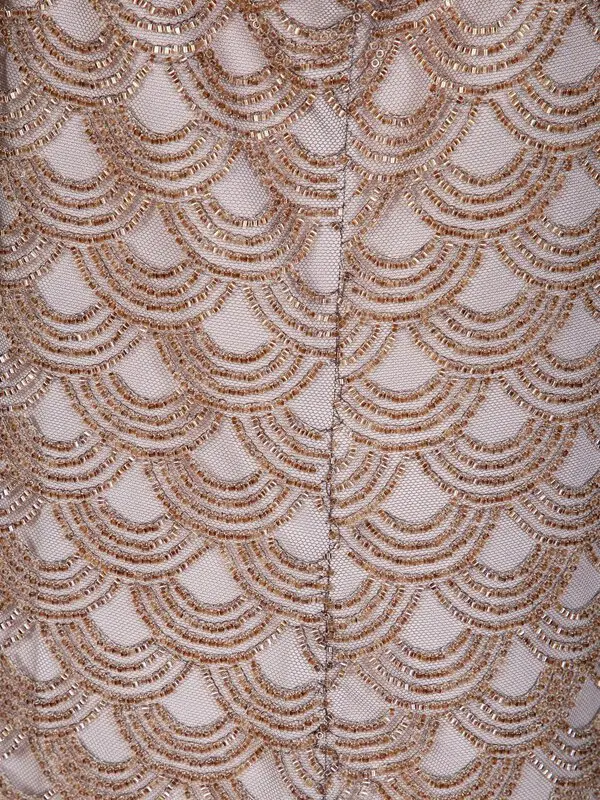 ROTATE BY BIRGER CHRISTENSEN Mini Dress With Embroidered Sequins - Beige