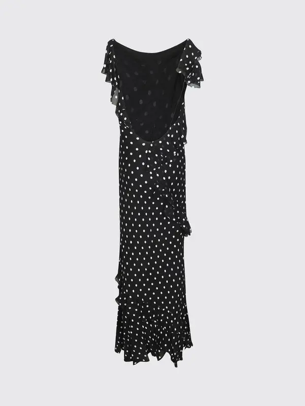 SELF-PORTRAIT Polka Dot Ruffled Maxi Dress