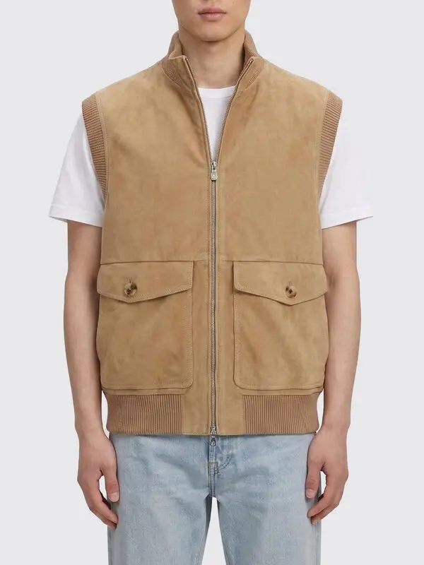 Brunello Cucinelli Suede Gilet - Camel