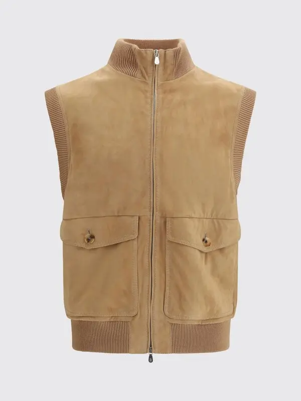 Brunello Cucinelli Suede Gilet - Camel