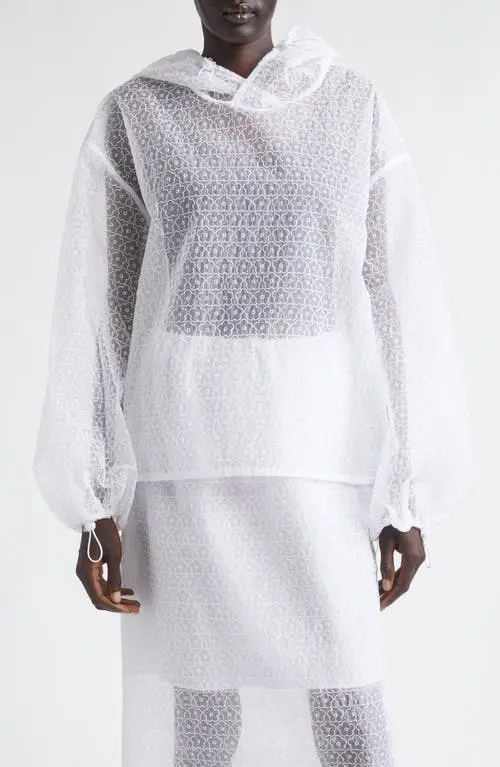 Cecilie Bahnsen Shila Windflower Embroidered Organza Hoodie - White