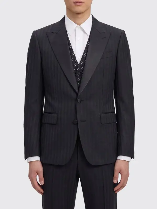 Dolce & Gabbana Silk Blend Single Breasted Blazer