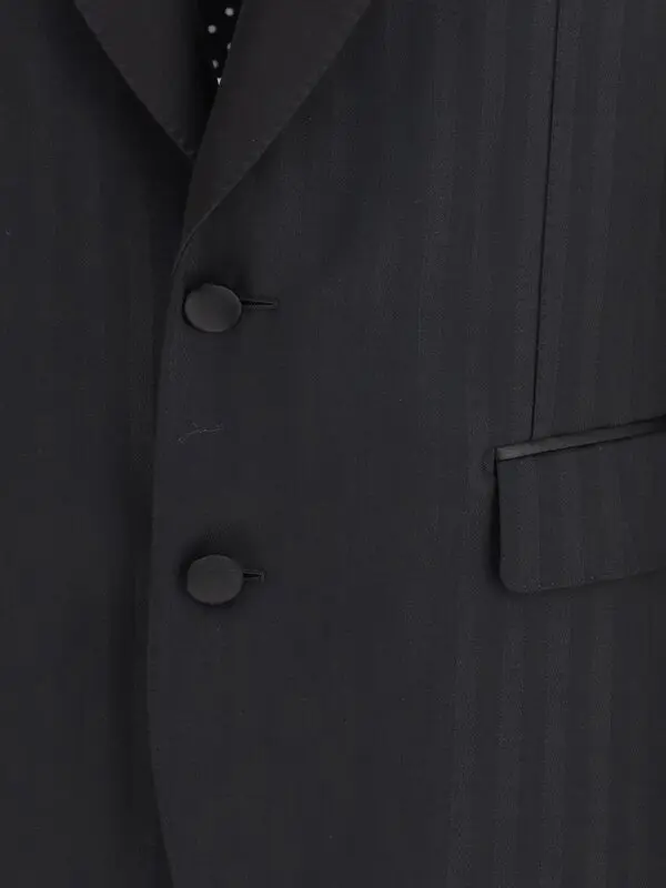 Dolce & Gabbana Silk Blend Single Breasted Blazer
