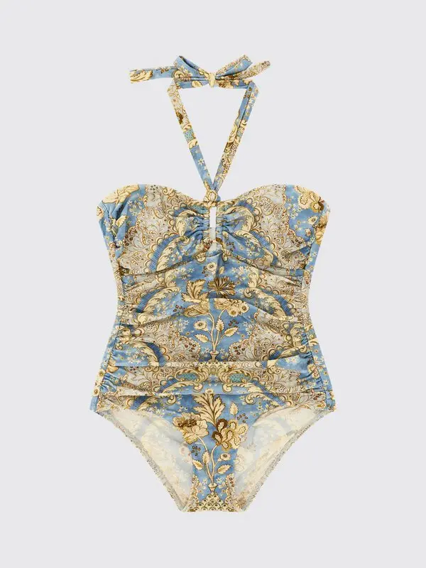 Zimmermann Halterneck One Piece With Ruched Detailing