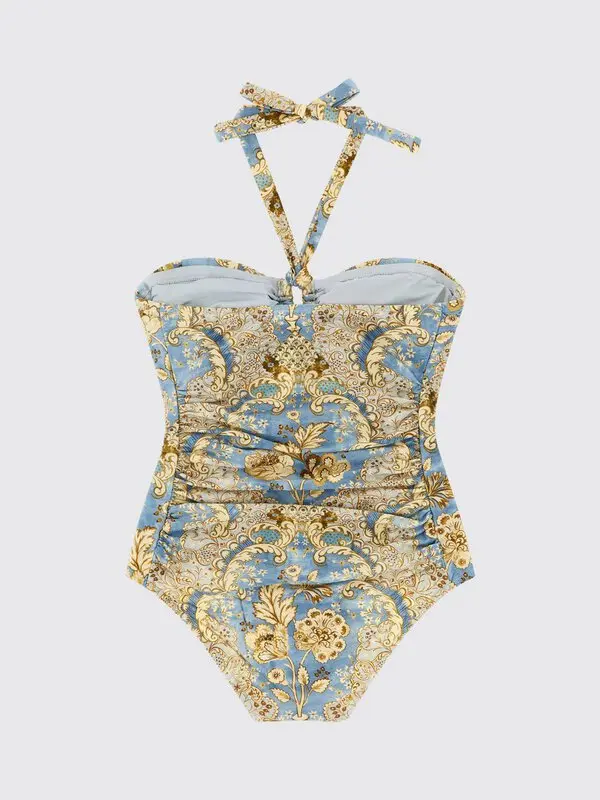 Zimmermann Halterneck One Piece With Ruched Detailing