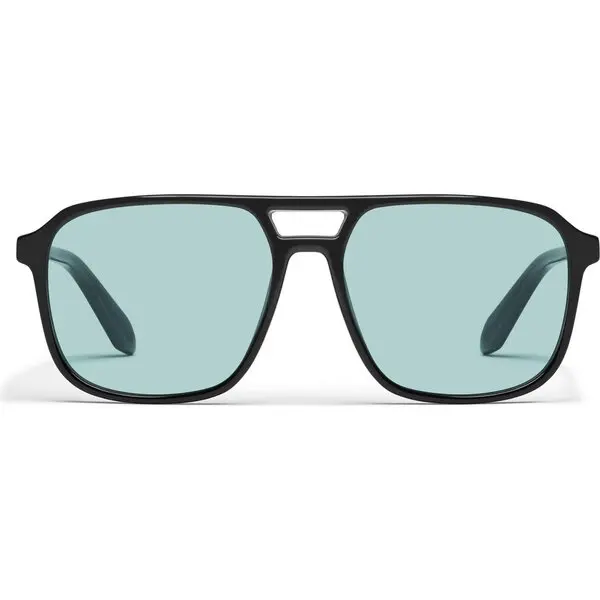 Quay On The Fly 57mm Aviator Sunglasses - Black/aqua