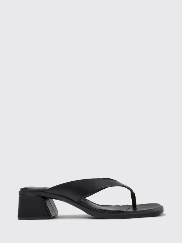 Camper Heeled Thong Sandals - Black