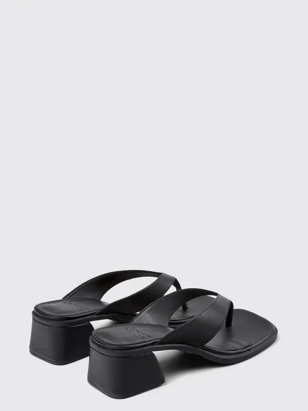 Camper Heeled Thong Sandals - Black