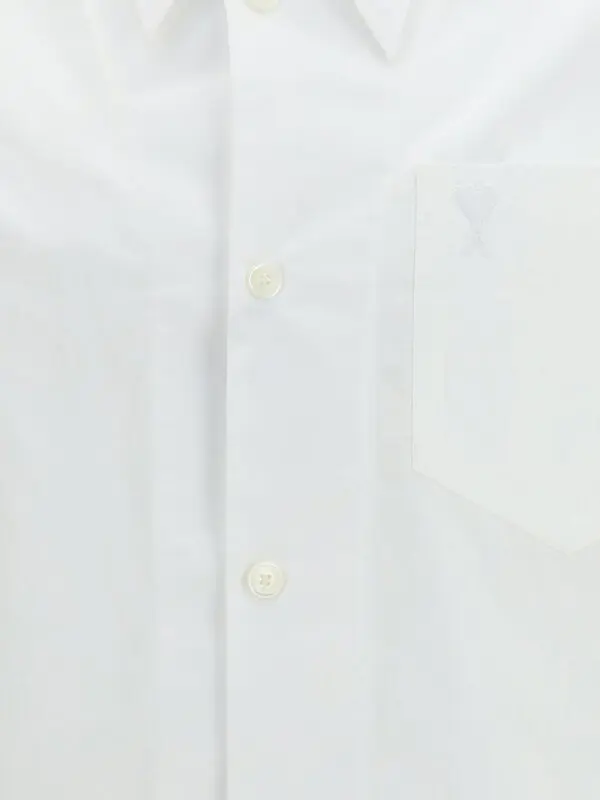 AMI Paris Casual Cotton Poplin Shirt - White