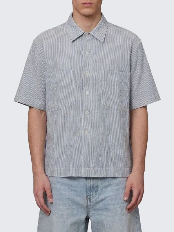 SUNFLOWER Striped Stretch Cotton Shirt