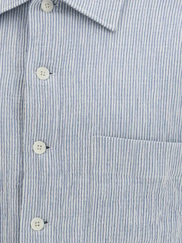 SUNFLOWER Striped Stretch Cotton Shirt