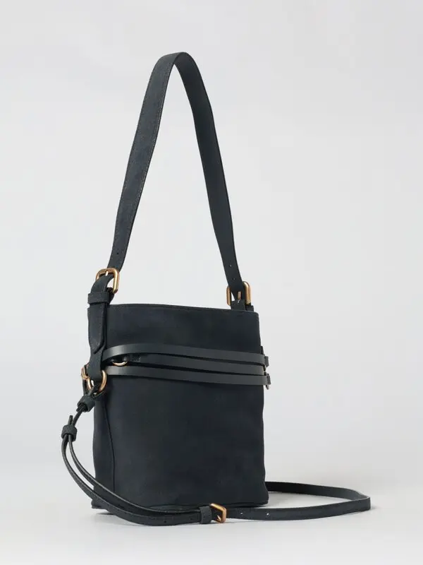 Pinko Suede Shoulder Bag - Charcoal