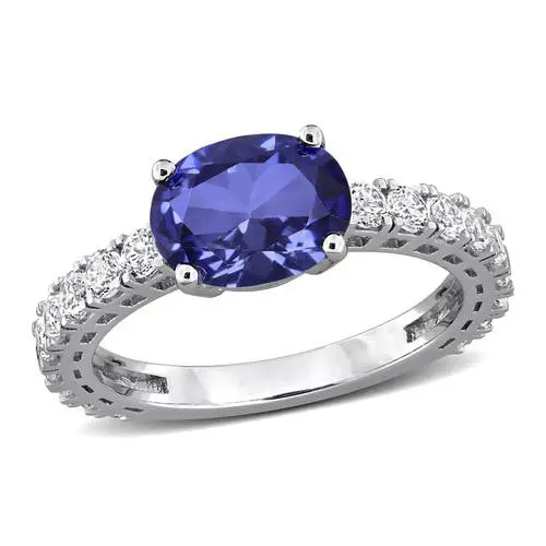 JULIANNA B. Lab-created Blue & White Sapphire Oval Ring - Created Sapphire