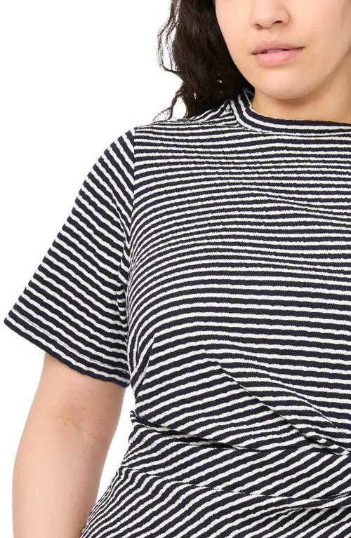 Halogen Stripe Twist Midi T-shirt Dress
