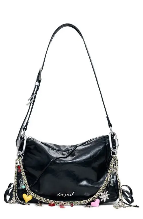 Desigual Charm Strap Faux Leather Shoulder Bag