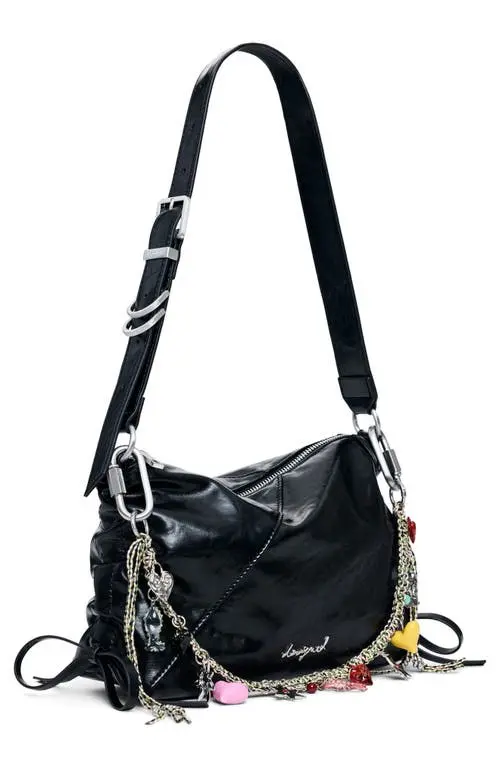 Desigual Charm Strap Faux Leather Shoulder Bag