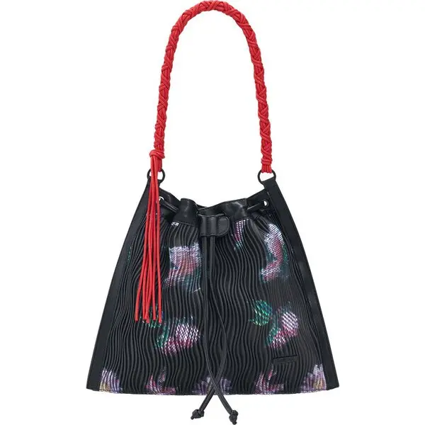 Desigual Medium Floral Backpack With Shoulder Strap - Black