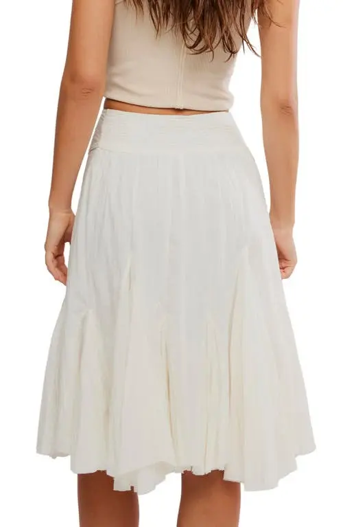 Free People Embroidered Godet Midi Skirt - Ivory