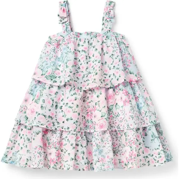 Janie And Jack Floral Frills Dress - Pink