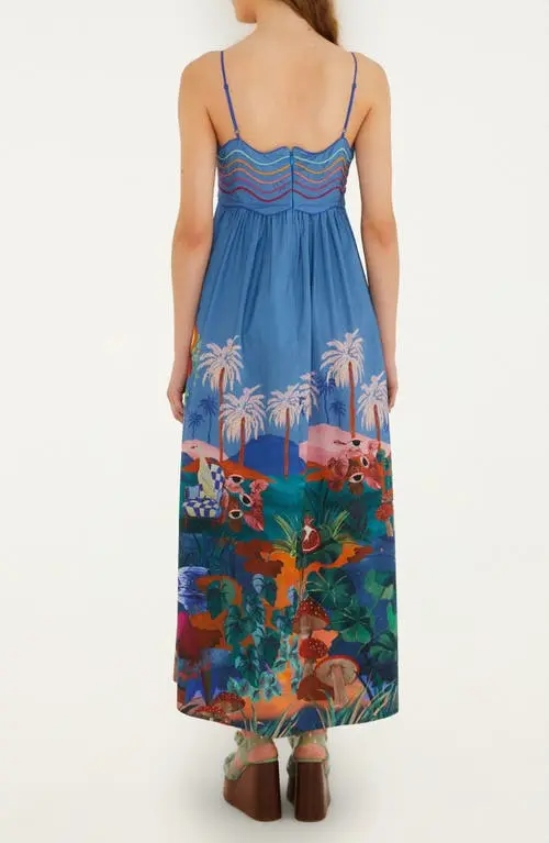 Farm Rio Dream Landscape Sundress - Blue Multicolor