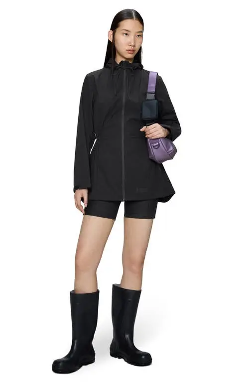 Rains Mito Water Repellent Hooded Jacket - Black