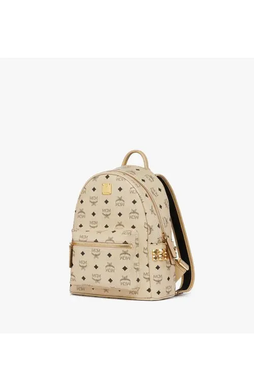 Mcm Small Stark Side Studs Backpack - Beige