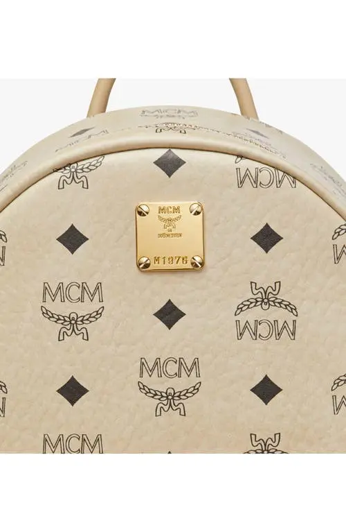 Mcm Small Stark Side Studs Backpack - Beige