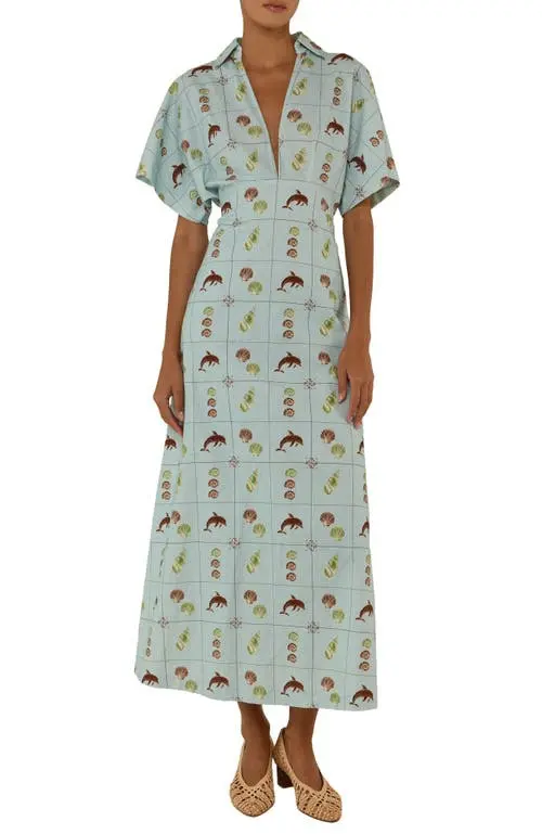 PALM NOOSA Jasmine Maxi Dress - Seashell Tile