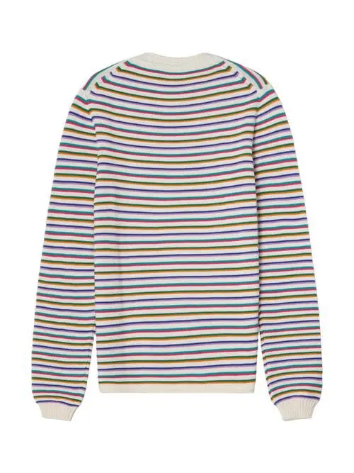 Robert Talbott Stripe Rollneck Sweater - White Multi
