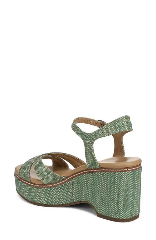 Naturalizer Dovie Platform Wedge Sandals - Green Mutli