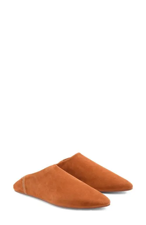 Mango Leather Collapsible Heel Shoes - Orange